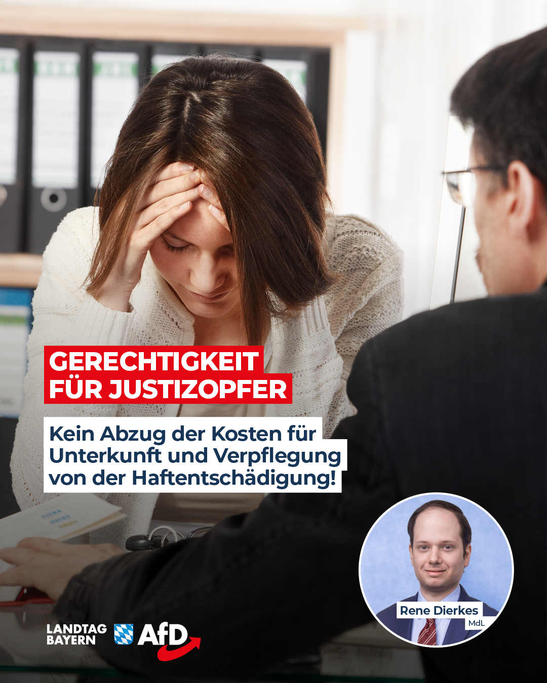 Rene Dierkes: Gerechtigkeit für Justizopfer – Kein Abzug der Kosten für Unterkunft und ...